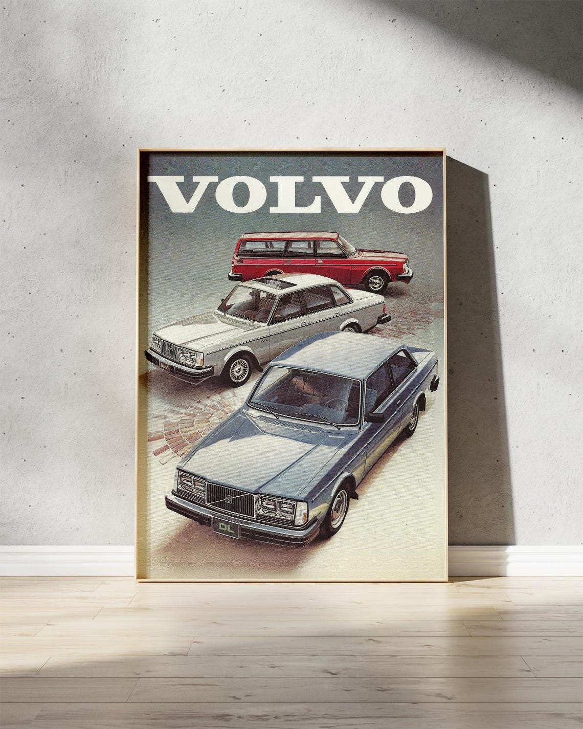 Volvo Cars 80s Retro Poster – Trio of Classic Cars | Vintage Automotive ...