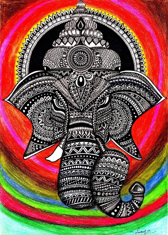 Angry Eyes Digital Image of the Ganesh Printable Art - Etsy