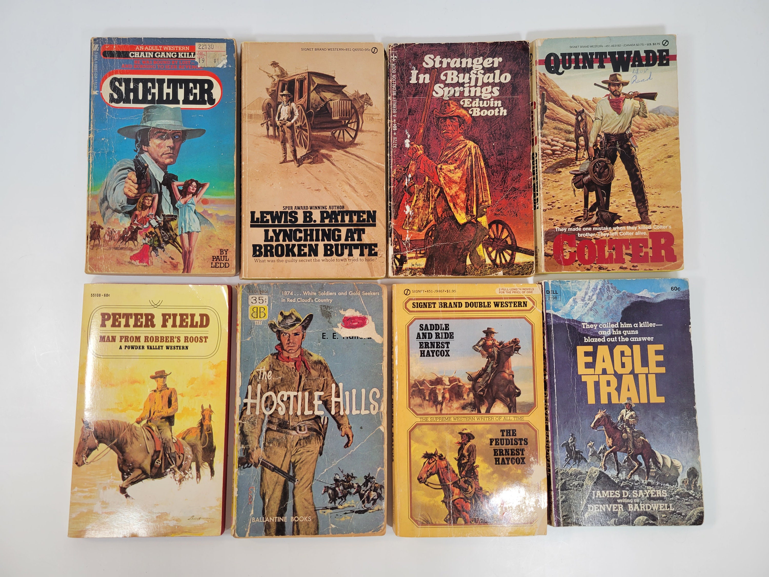 BOOKS Vintage WESTERN Fiction COWBOY Book Lover Wild West Fiction and ...