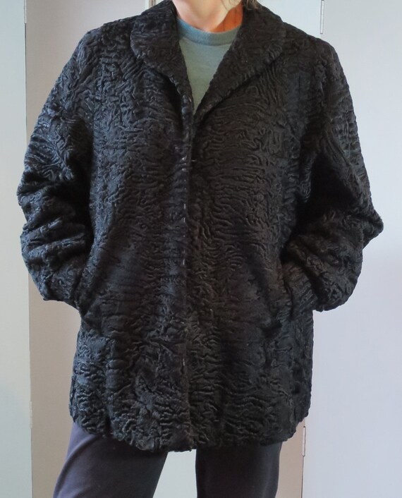 1950's Rare Real Astrakhan Ladies Coat With Blouson Cuff - Etsy