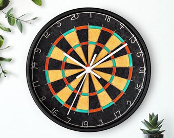 Dart Board Wall Clock Dartboard Wall Clock for Games Room Wall Clock ...