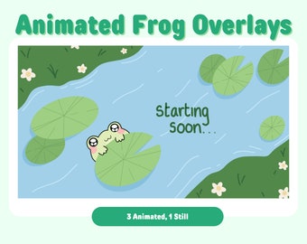 Y2K Frog Cat Animated Stream Screen Kawaii Cute Twitch Overlays ...