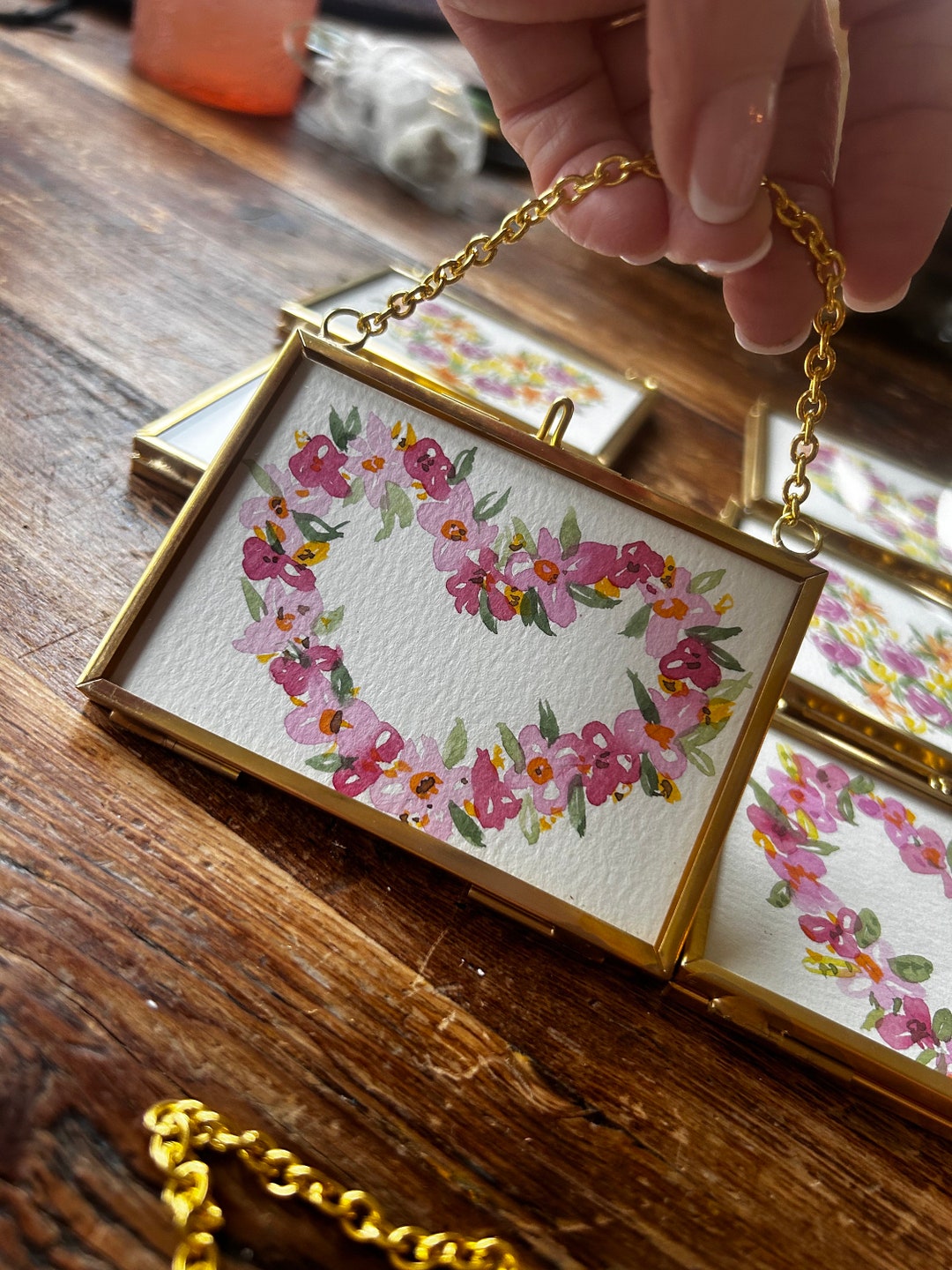 Gold Framed Floral Watercolor - Etsy