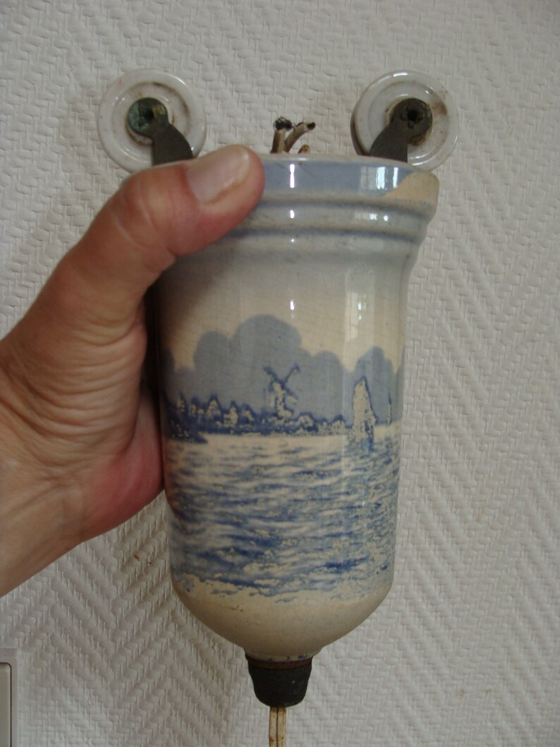 Antique Counterweight for a Delft-style Decorated Porcelain Chandelier ...
