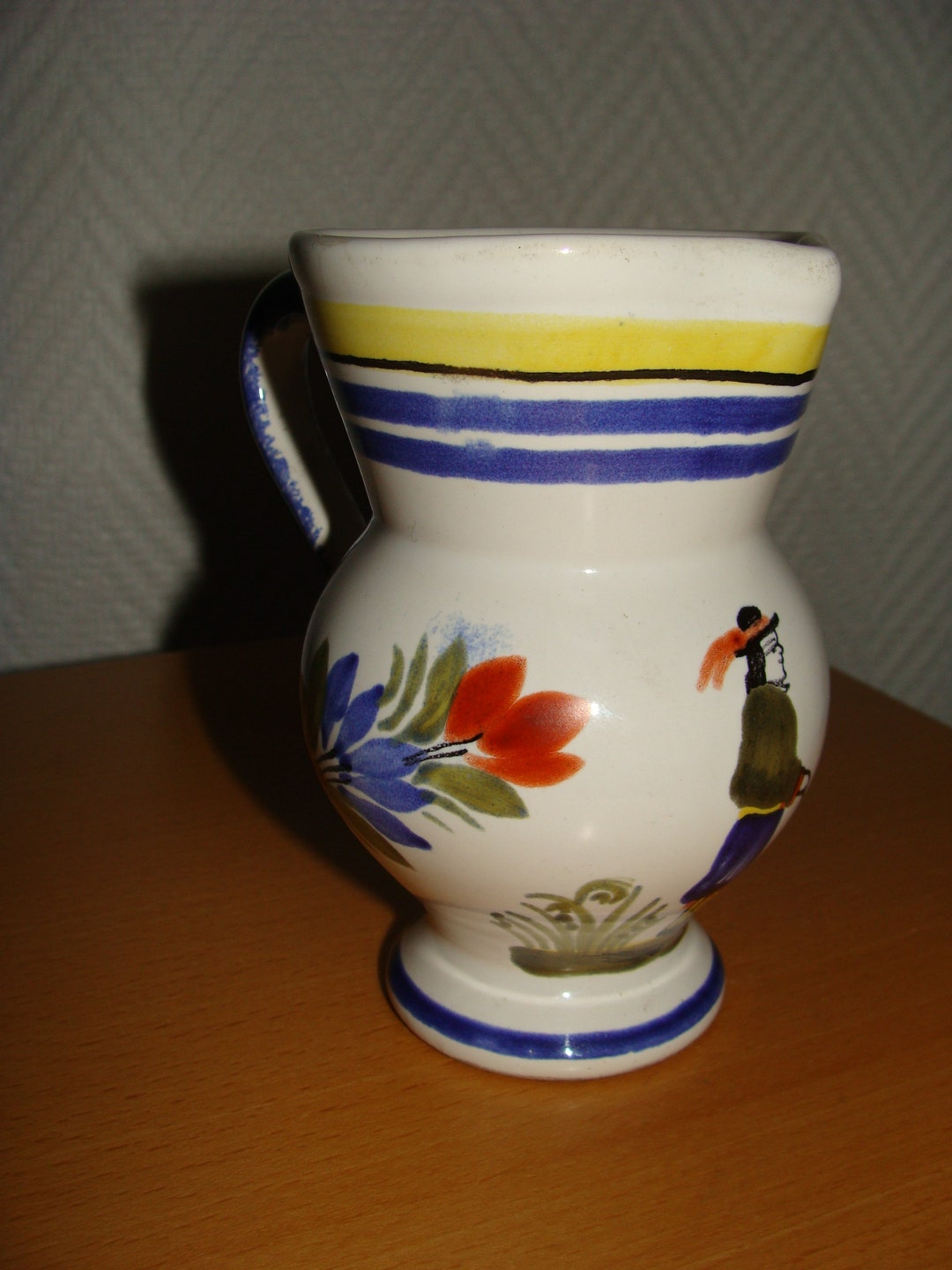 Vintage Ceramic Pitcher Henriot Quimper 50's - Etsy