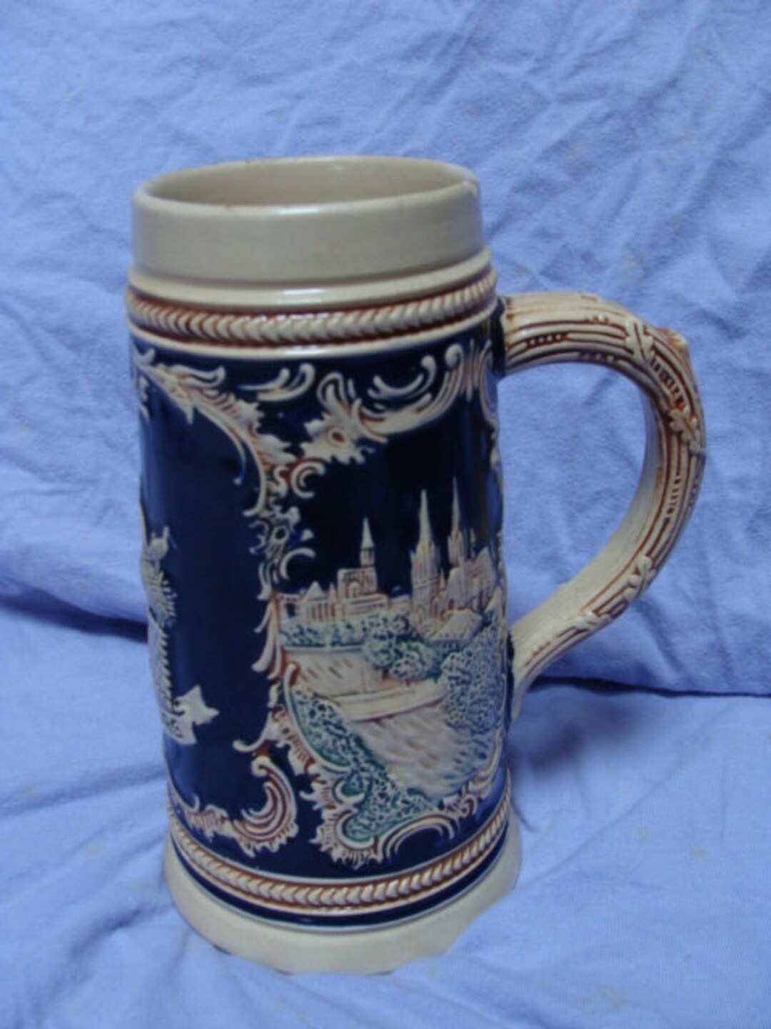 Vintage Alsatian Beer Mug in Glazed Stoneware strabourg - Etsy