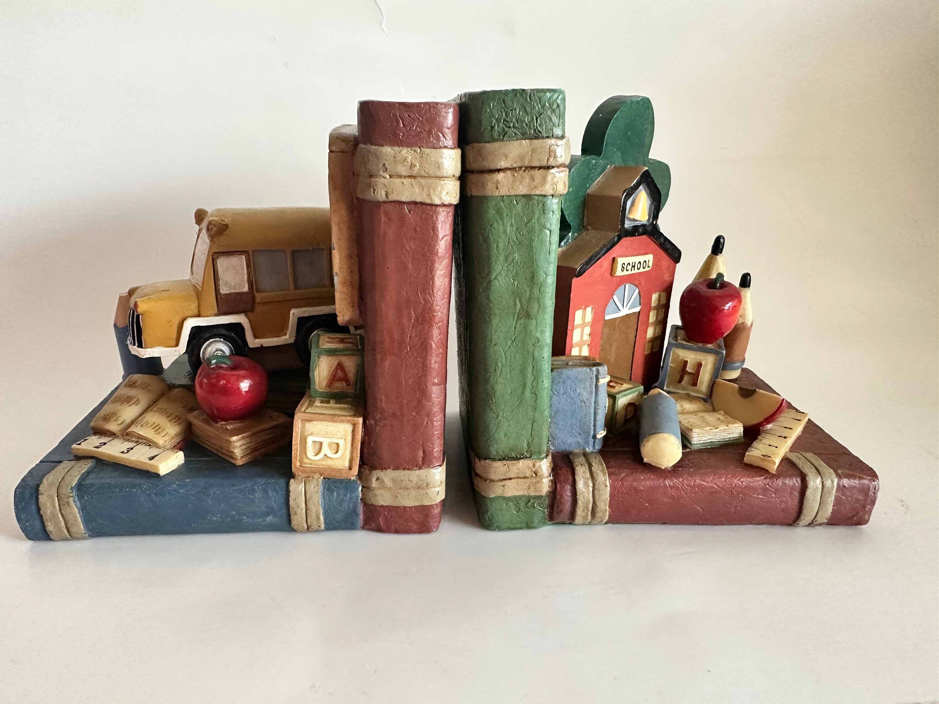 Vintage School Themed Bookends Set - Etsy