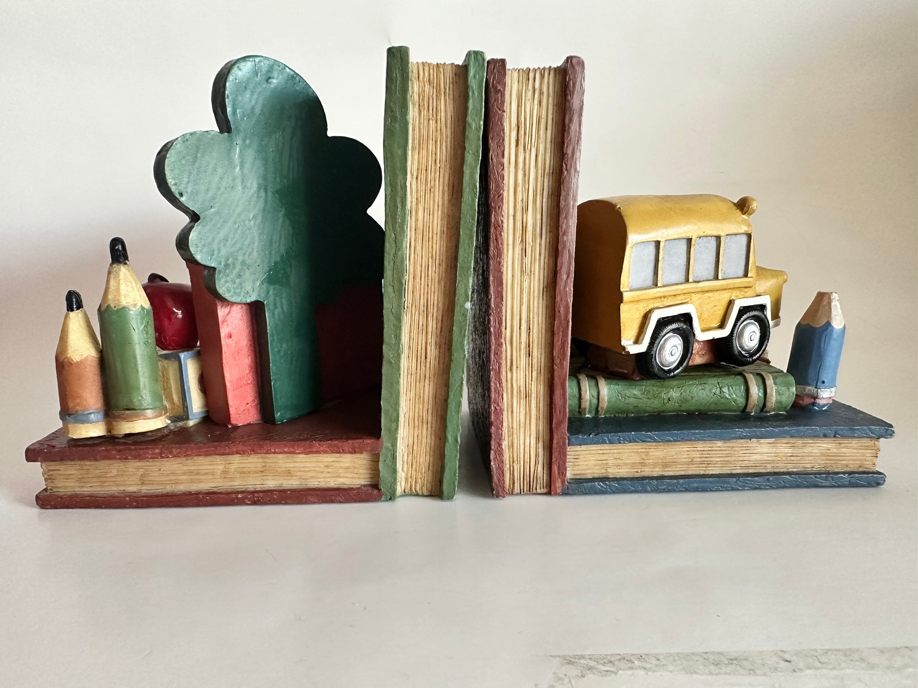 Vintage School Themed Bookends Set - Etsy