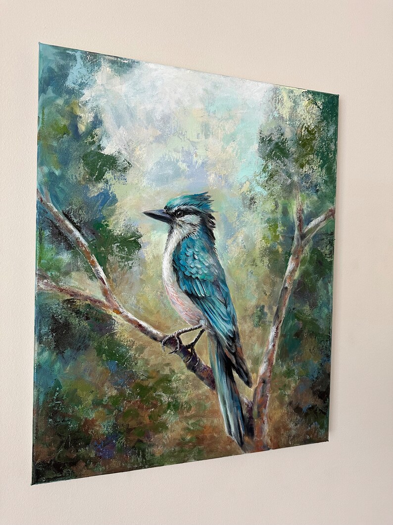 Original Bluebird Oil Painting, Bluebird Painting, Bird Watchers Gift ...