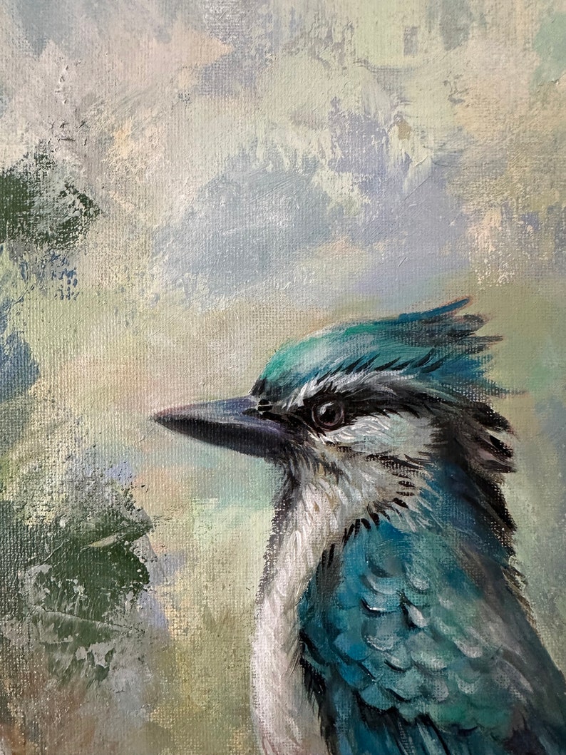 Original Bluebird Oil Painting, Bluebird Painting, Bird Watchers Gift ...