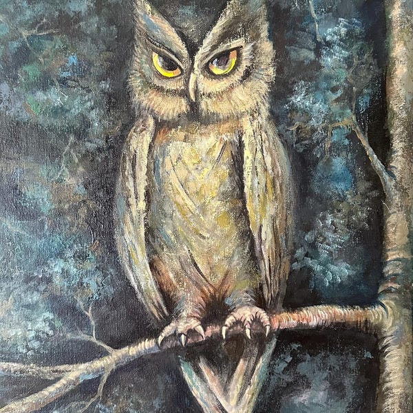 Owl Canvas Painting - Etsy