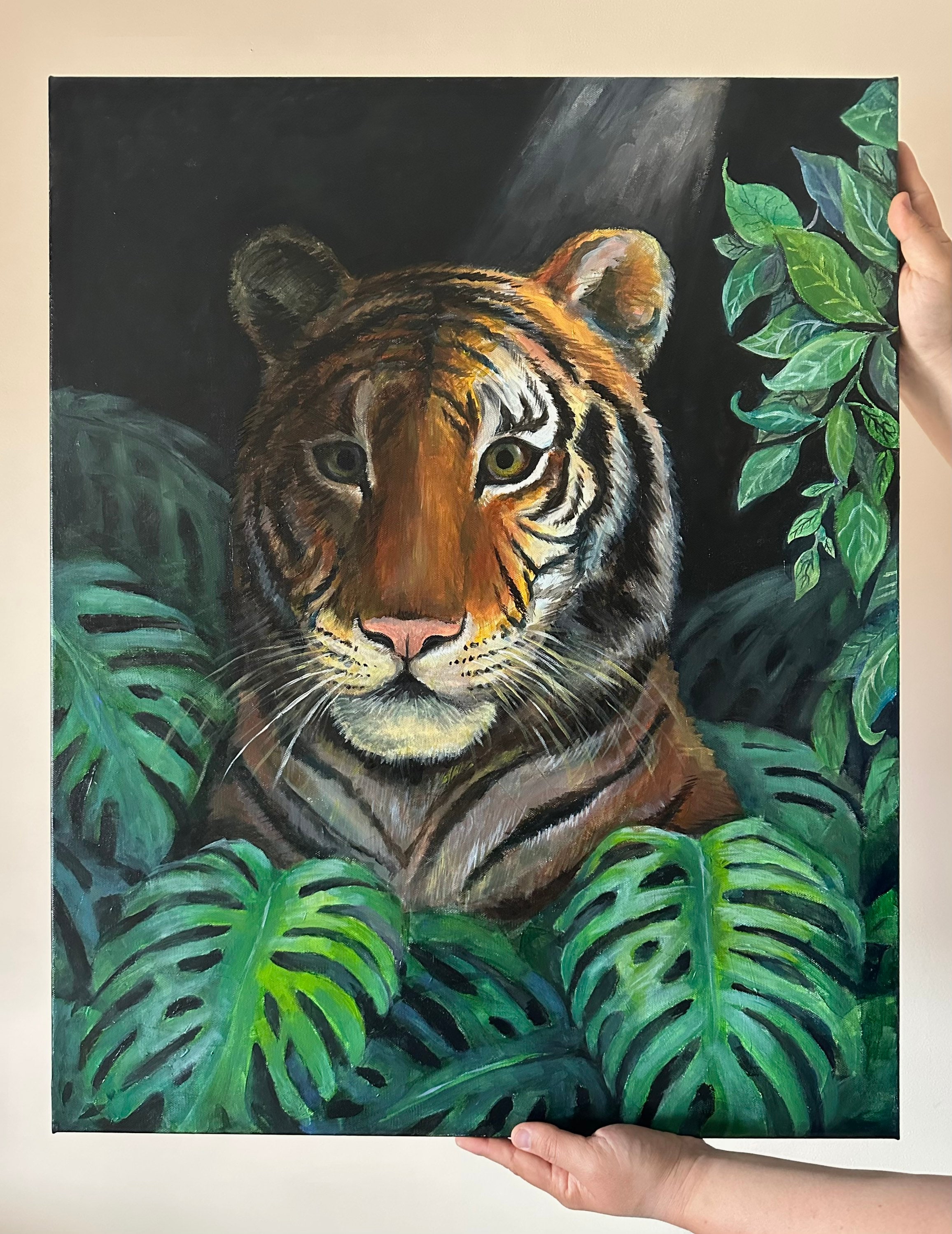 Original Tiger Painting on Canvas, Acrylic Canvas Painting, Tiger ...