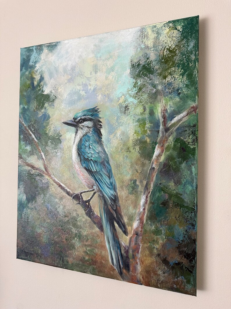 Original Bluebird Oil Painting, Bluebird Painting, Bird Watchers Gift ...
