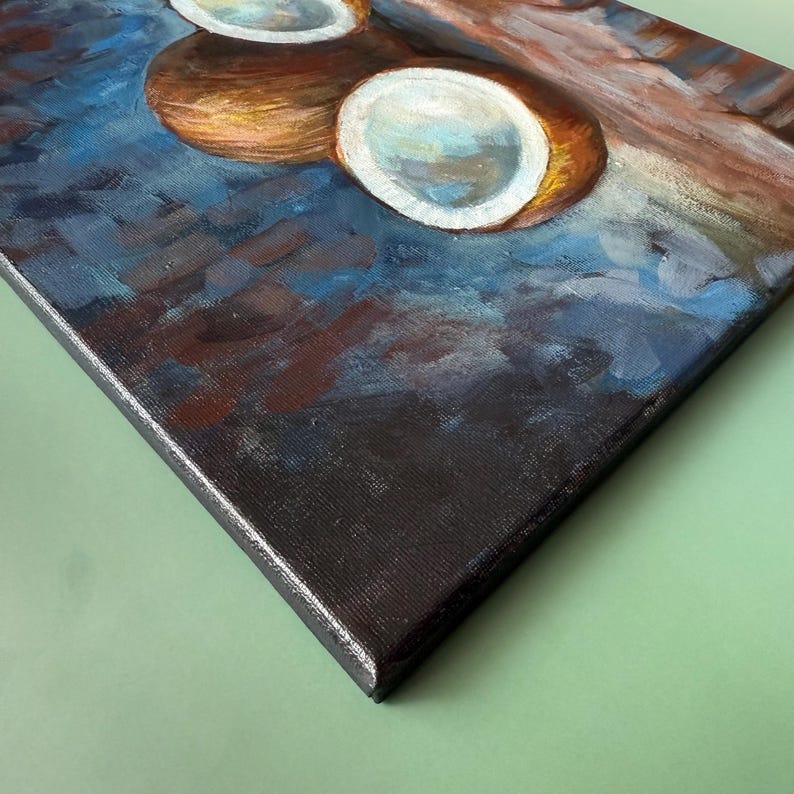 Coconut Oil Painting on Canvas, Hand Painted Wall Decor, Coconuts ...