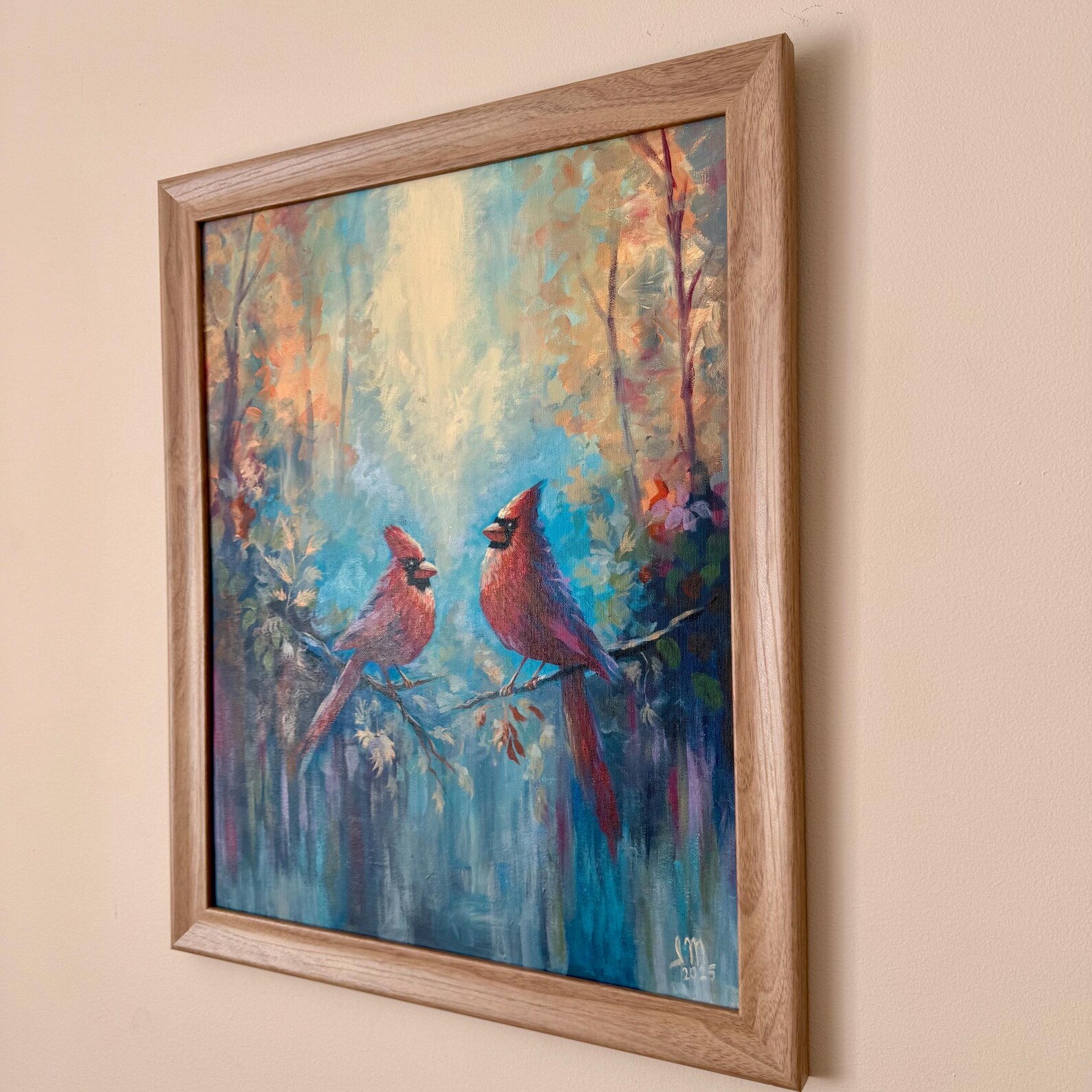 Original Cardinal Canvas Painting, Oil Hand Painted Ready to Hang ...