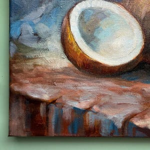 Coconut Oil Painting on Canvas, Hand Painted Wall Decor, Coconuts ...