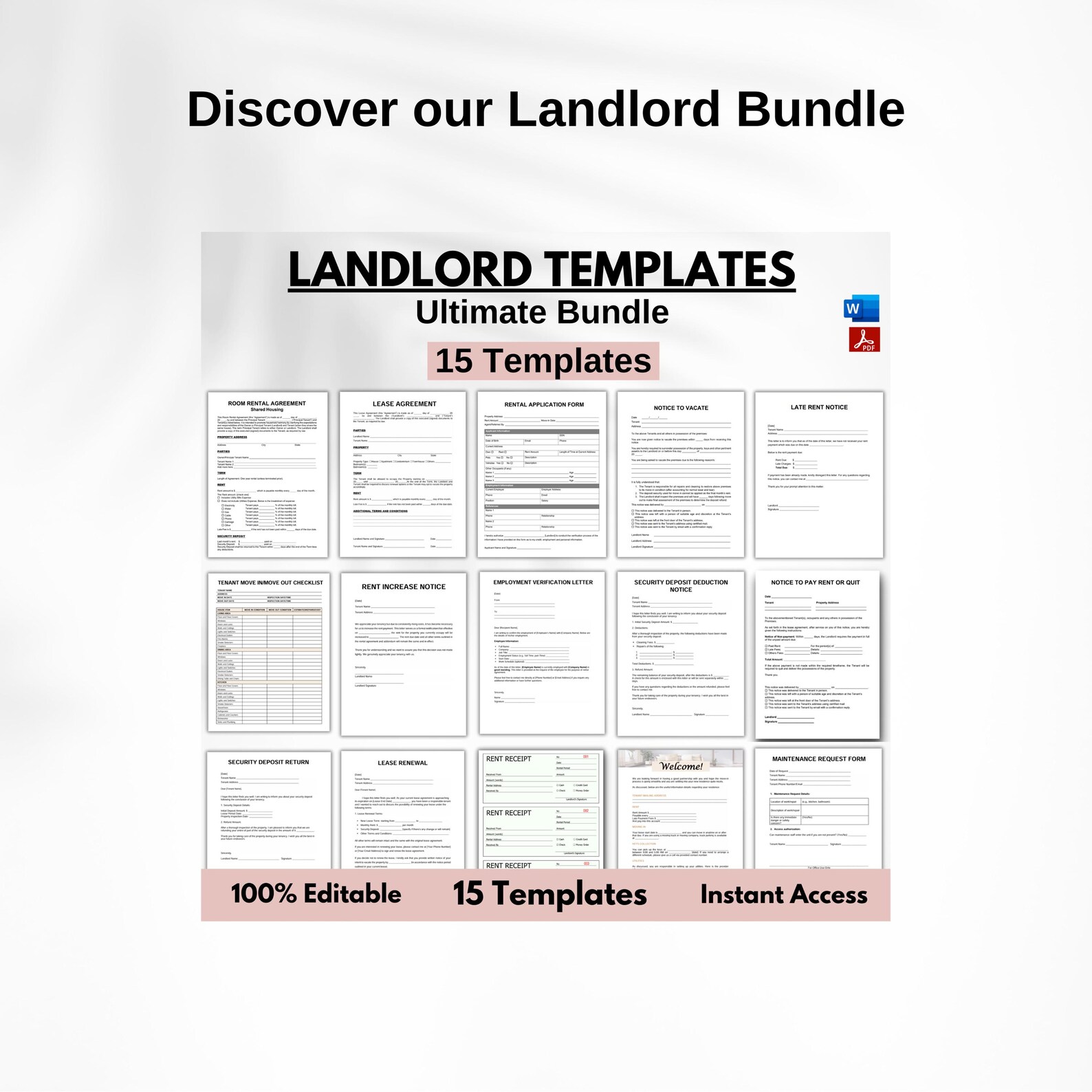 Tenant Move in Move Out Checklist, Landlord Checklist, Walkthrough ...