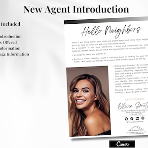 New Agent Introduction Letter, Hello Neighbor Letter, New Agent Flyer ...