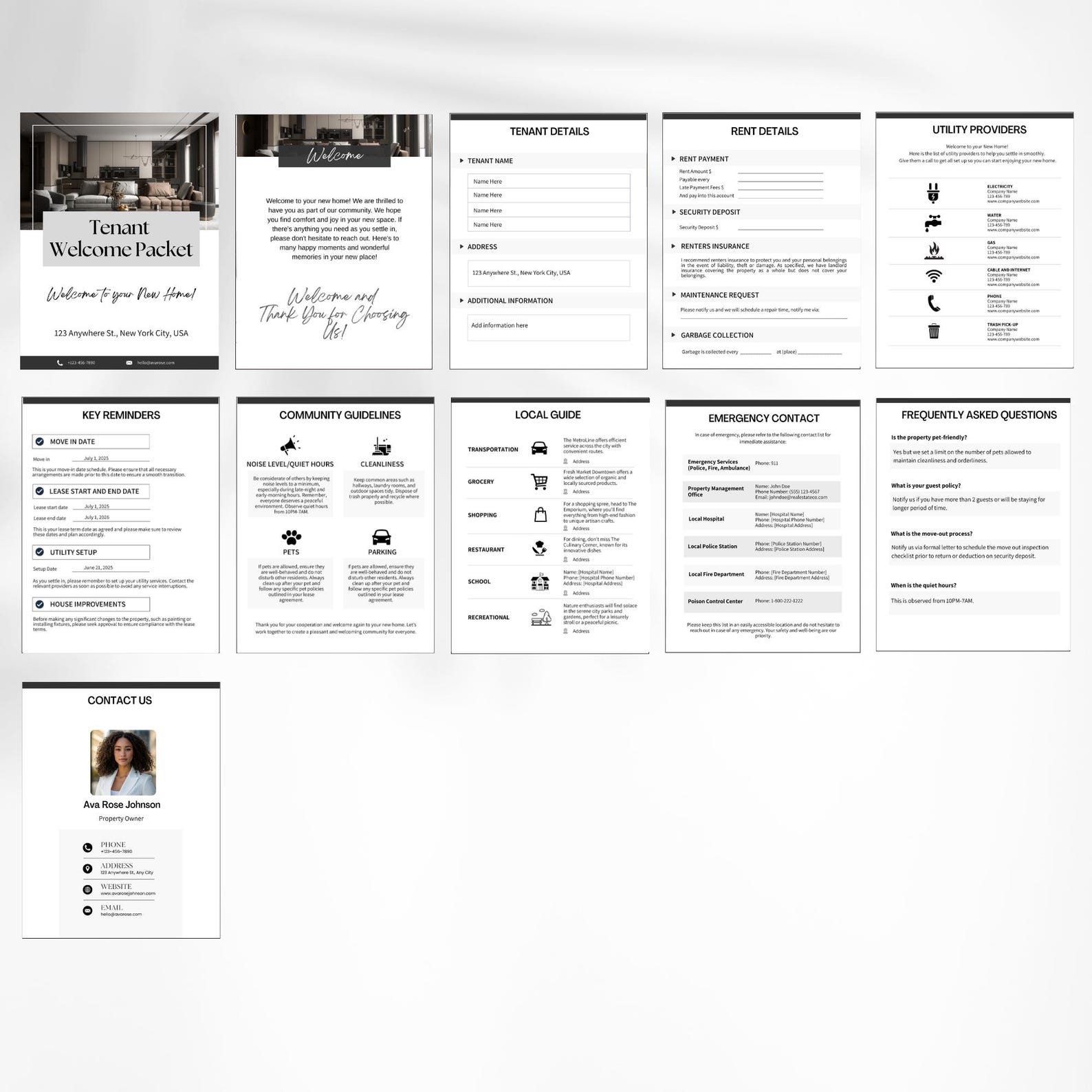 Real Estate Tenant Welcome Package, Tenant Welcome Packet, Tenant ...