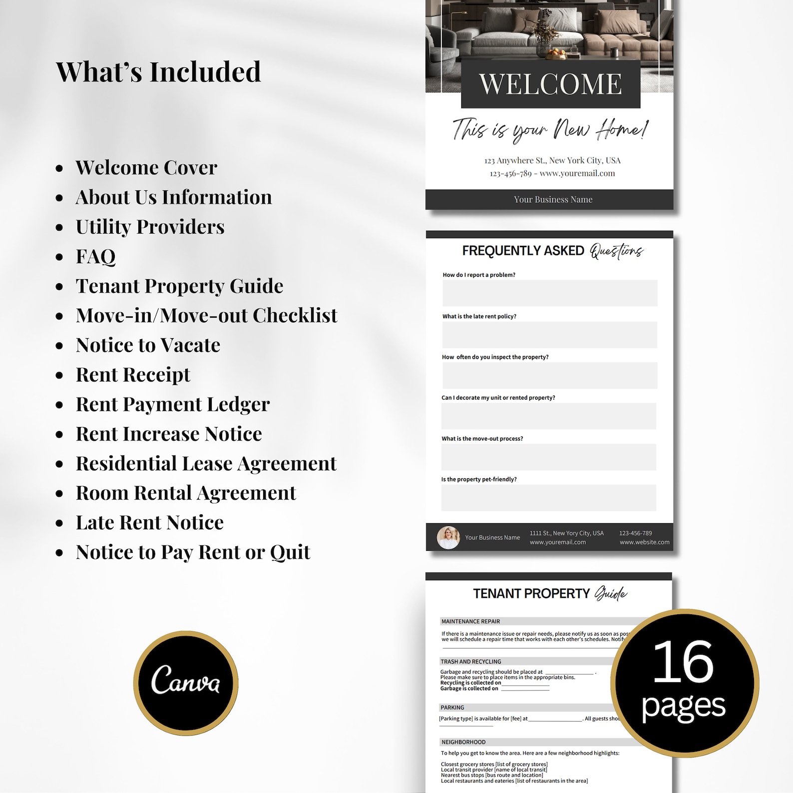 Ultimate Property Management Bundle, Landlord Templates, Tenant Welcome ...
