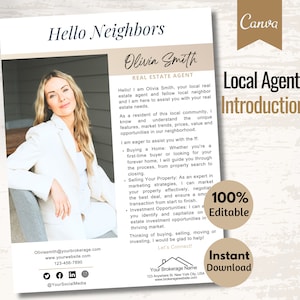 New Agent Introduction Letter, Hello Neighbor Letter, New Agent Flyer ...