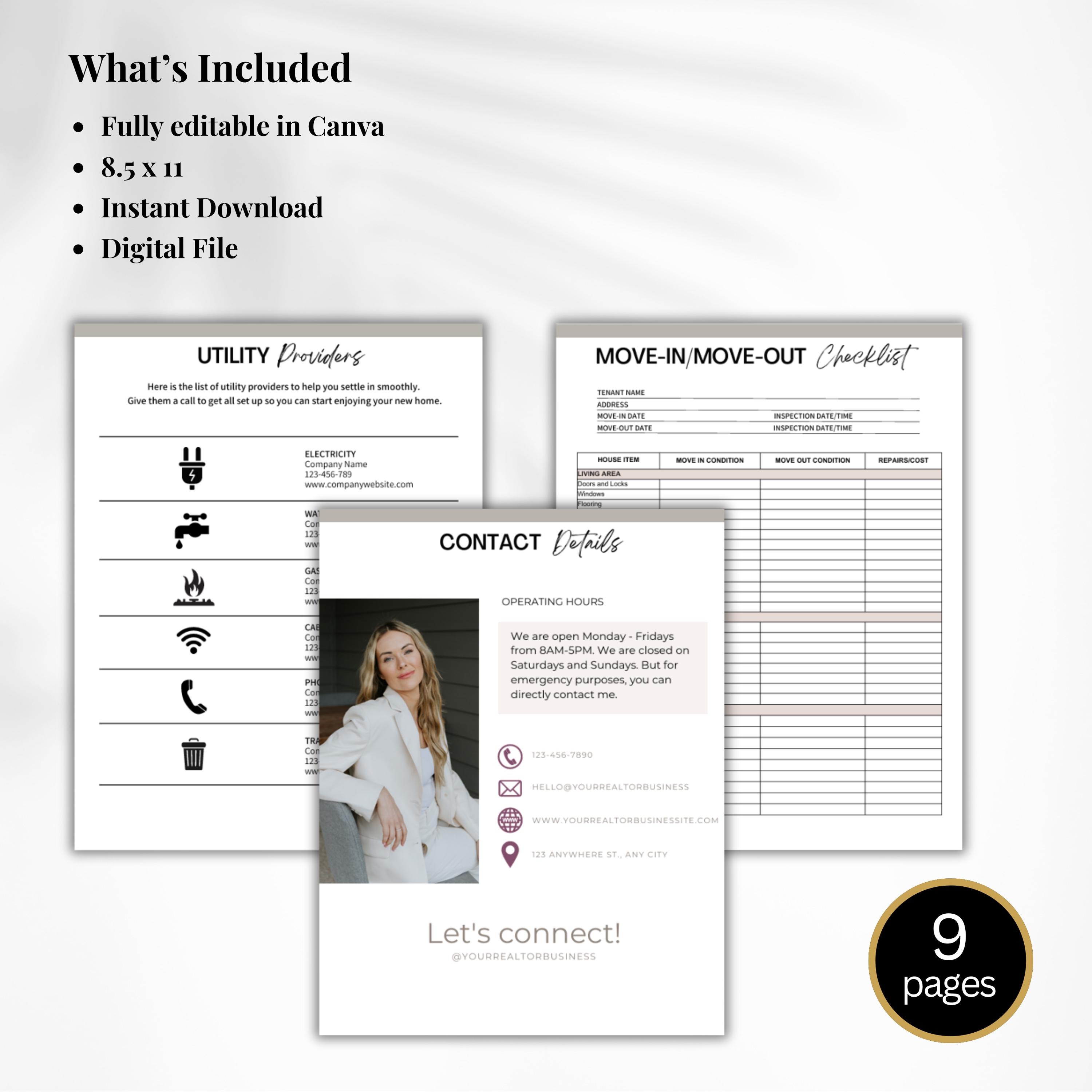 Real Estate Tenant Welcome Package, Tenant Welcome Packet, Tenant ...