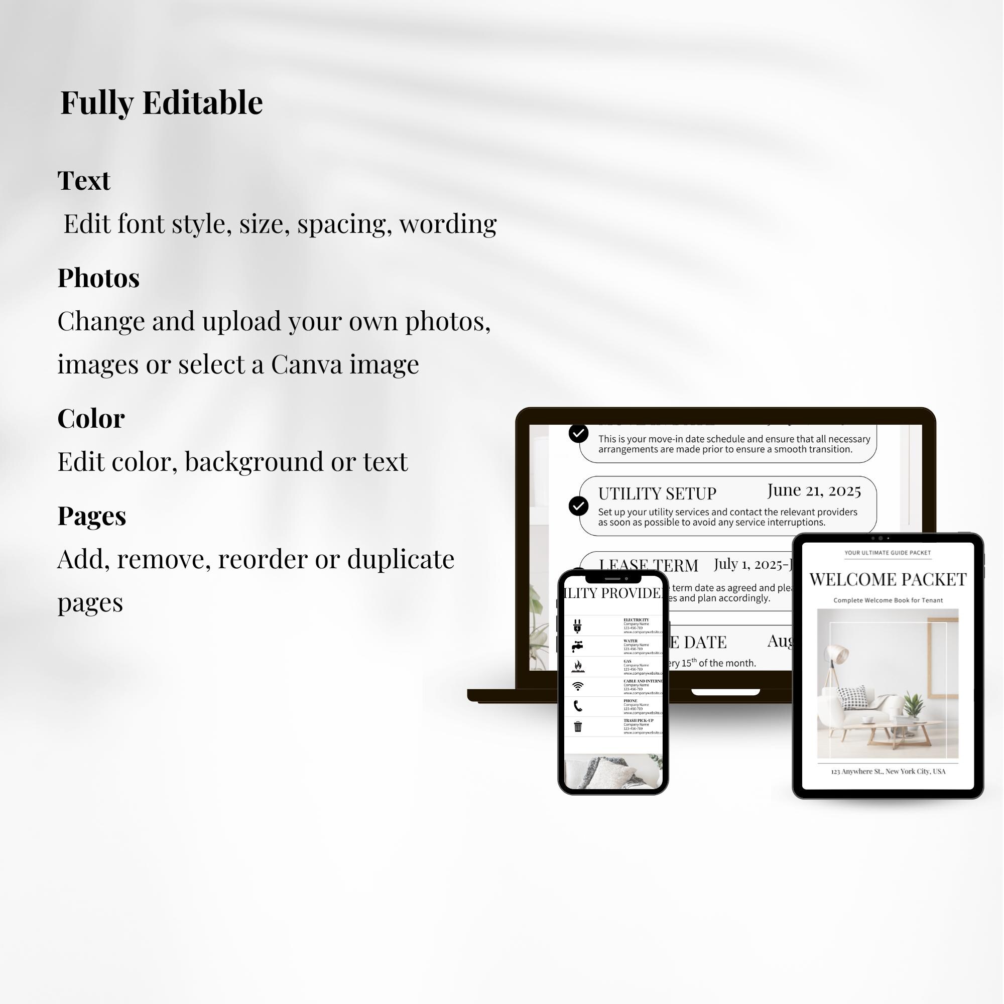 Tenant Welcome Packet, Tenant Welcome Letter, Tenant Welcome Book ...