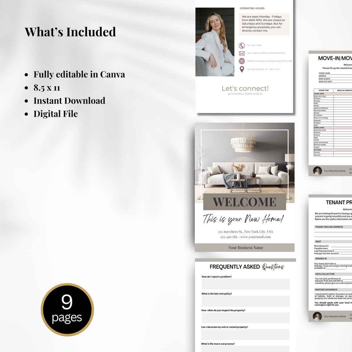 Real Estate Tenant Welcome Package, Tenant Welcome Packet, Tenant ...