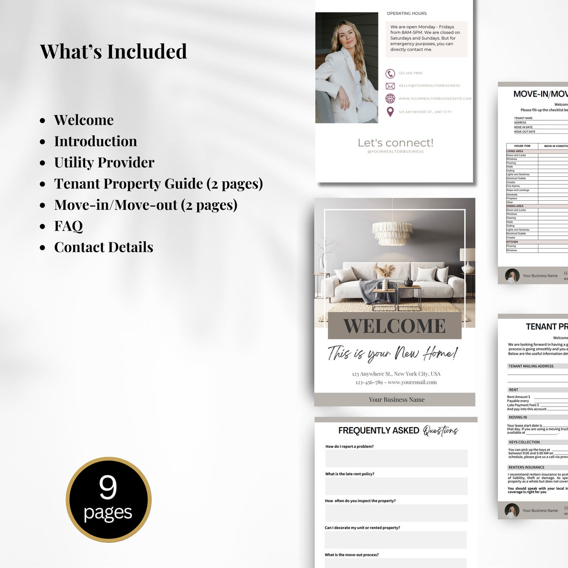 Real Estate Tenant Welcome Package, Tenant Welcome Packet, Tenant ...