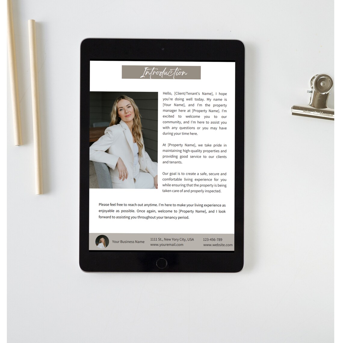 Real Estate Tenant Welcome Package, Tenant Welcome Packet, Tenant ...