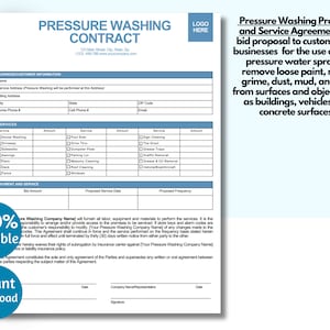 Pressure Washing Proposal & Service Agreement, Pressure Washing ...