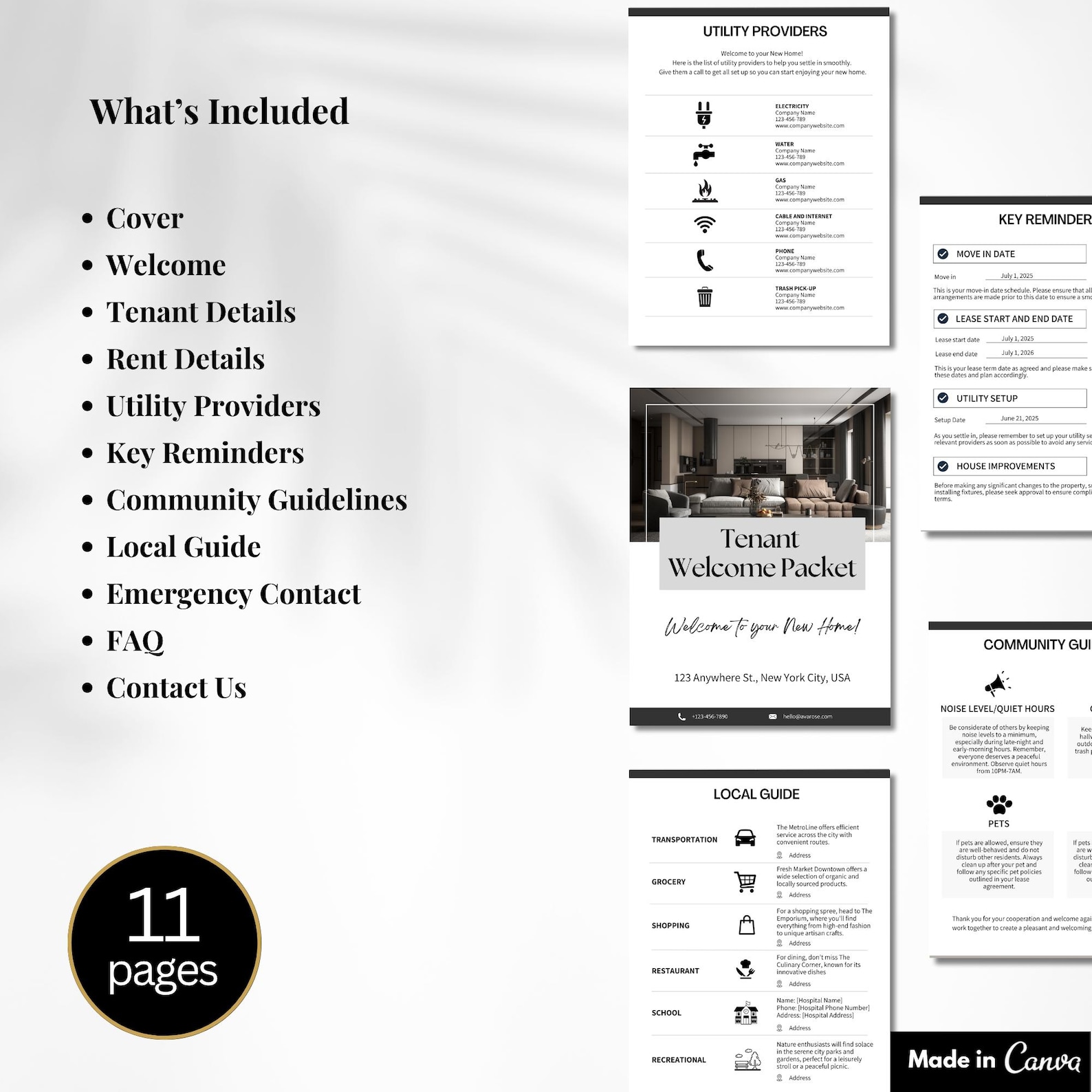 Real Estate Tenant Welcome Package, Tenant Welcome Packet, Tenant ...
