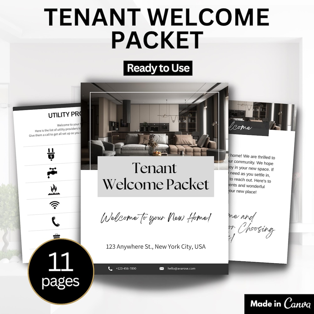 Real Estate Tenant Welcome Package, Tenant Welcome Packet, Tenant ...