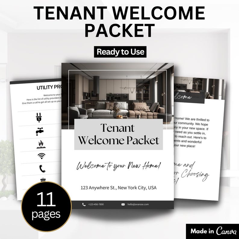 Real Estate Tenant Welcome Package, Tenant Welcome Packet, Tenant ...