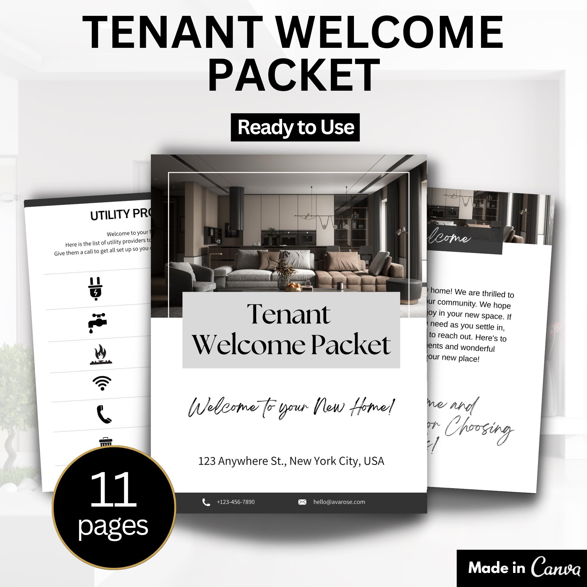 Real Estate Tenant Welcome Package, Tenant Welcome Packet, Tenant ...