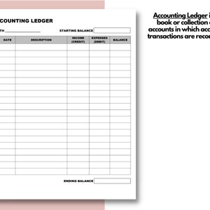 Printable Accounting Ledger, General Ledger, Ledger Book, Expense ...
