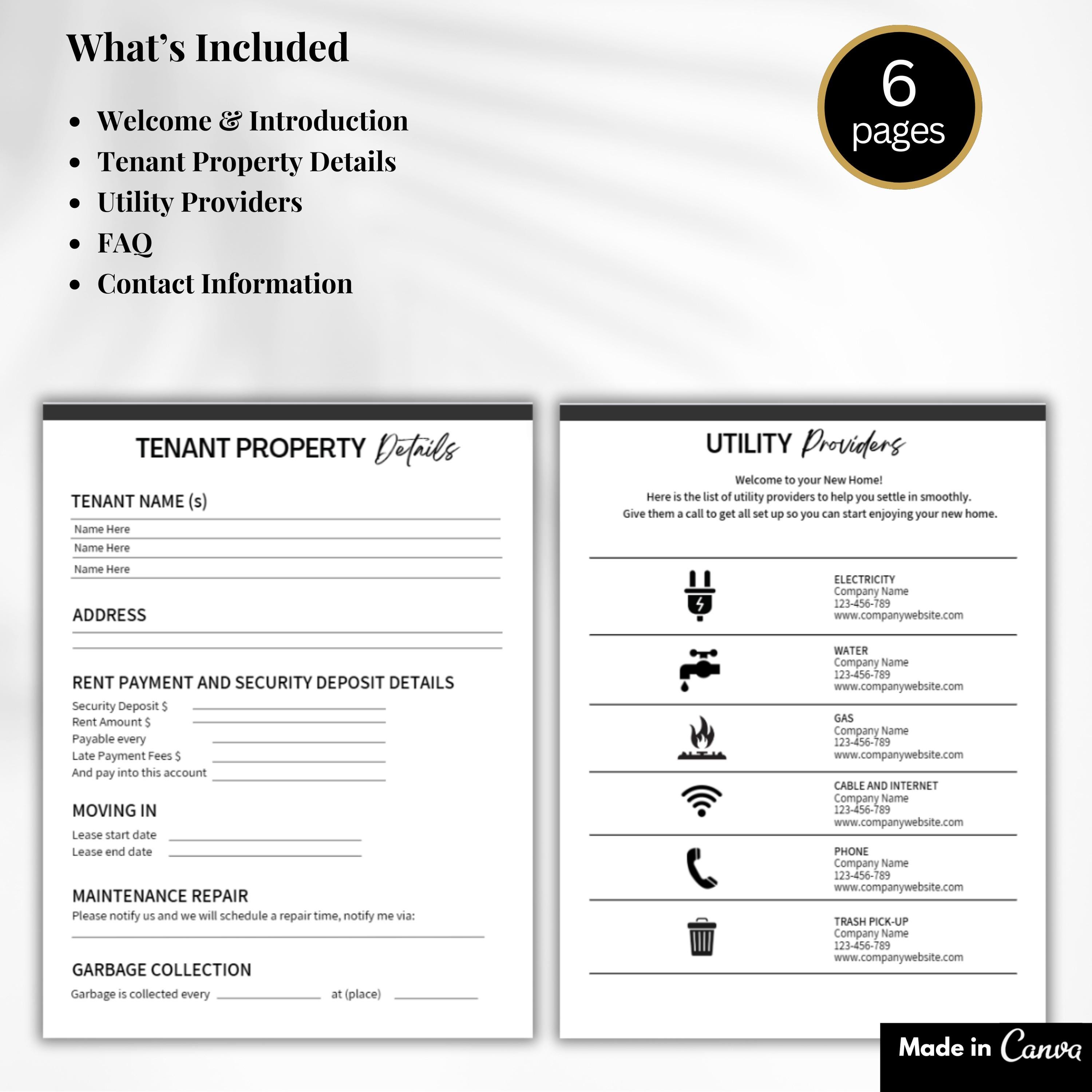 Real Estate Tenant Welcome Package, Tenant Welcome Packet, Tenant ...