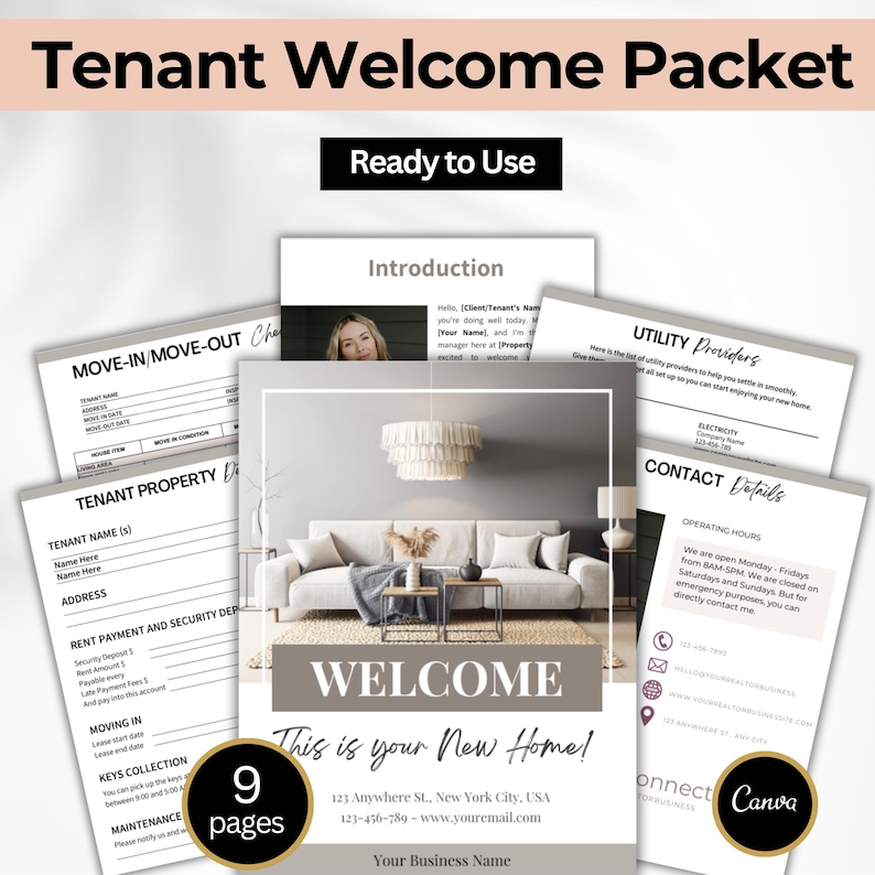 Real Estate Tenant Welcome Package, Tenant Welcome Packet, Tenant ...