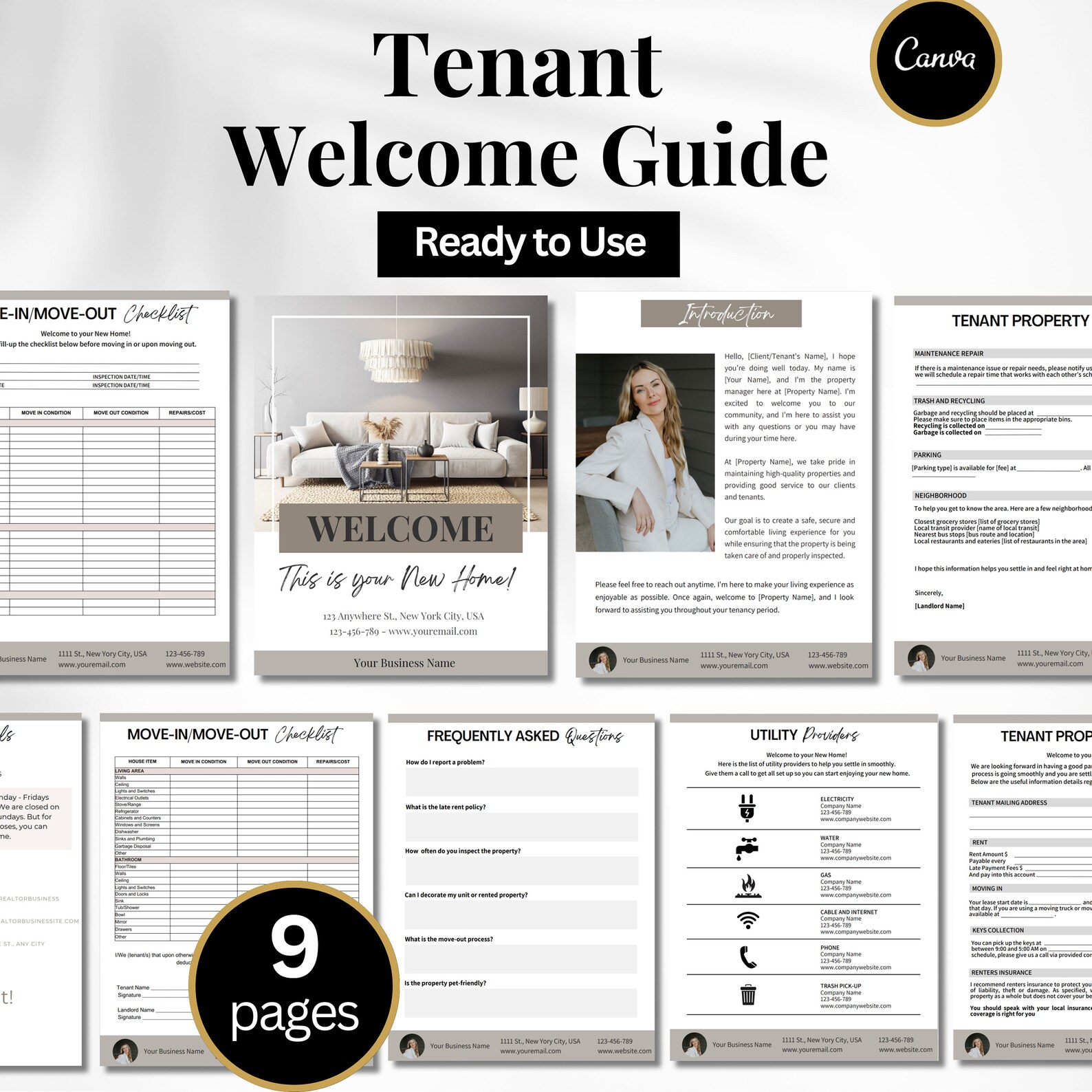 Real Estate Tenant Welcome Package, Tenant Welcome Packet, Tenant ...
