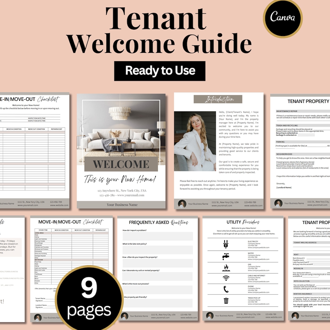 Real Estate Tenant Welcome Package, Tenant Welcome Packet, Tenant ...