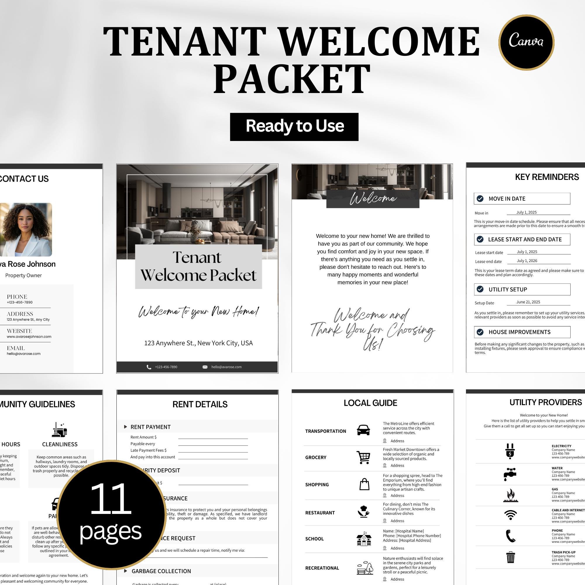 Real Estate Tenant Welcome Package, Tenant Welcome Packet, Tenant ...