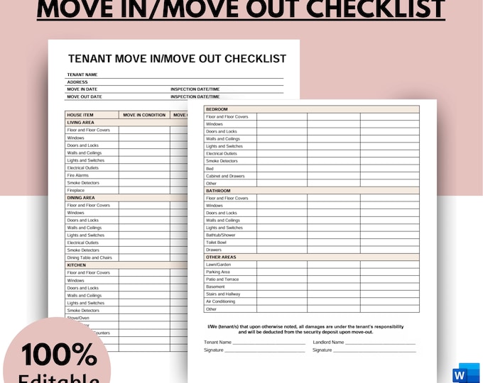 Landlord Tenant Walkthrough Checklist, Rental Walkthrough Checklist ...
