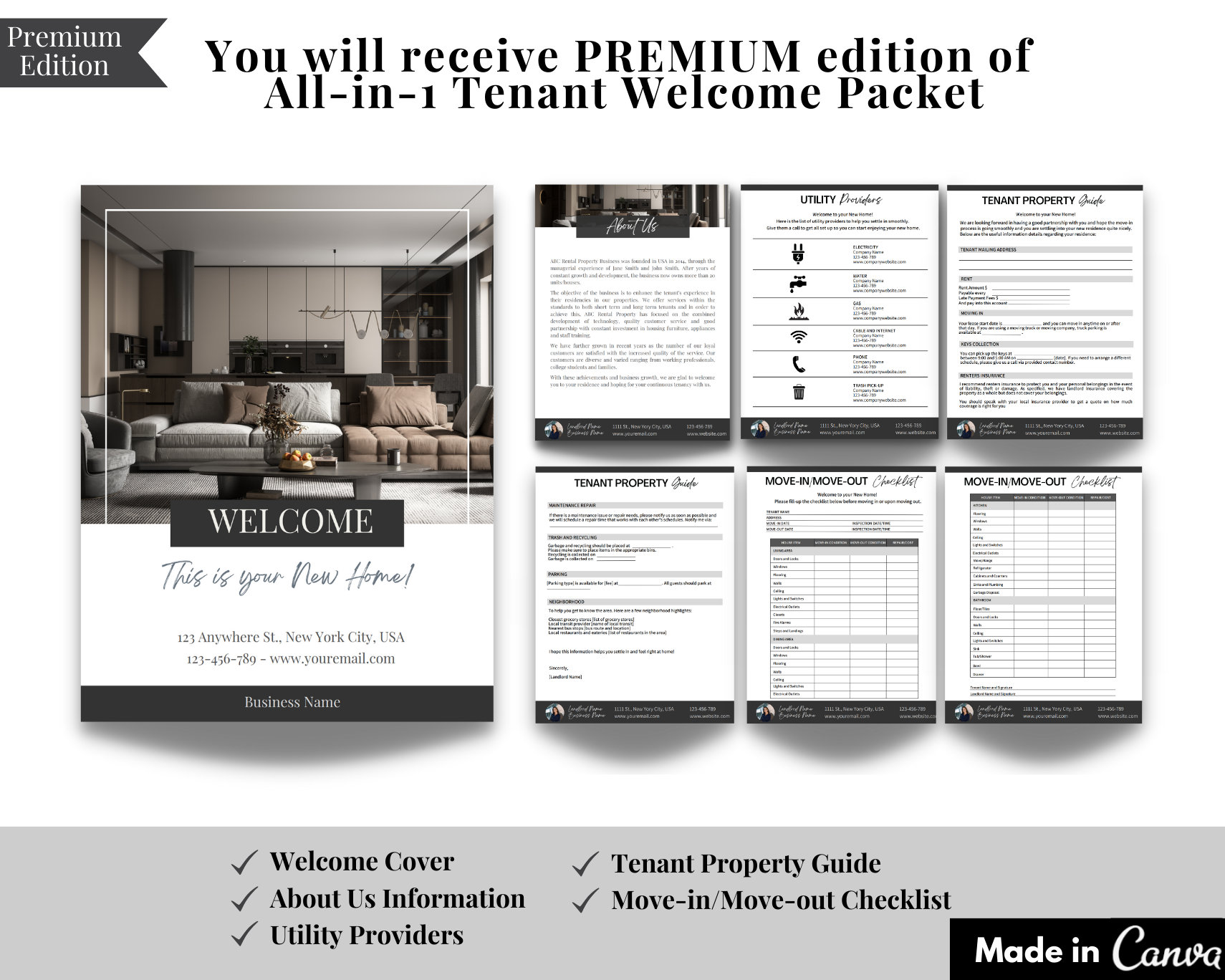 Real Estate Tenant Welcome Package Tenant Welcome Packet - Etsy