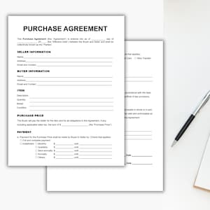 Purchase Agreement, Purchase and Sale Contract, Contract of Sales ...