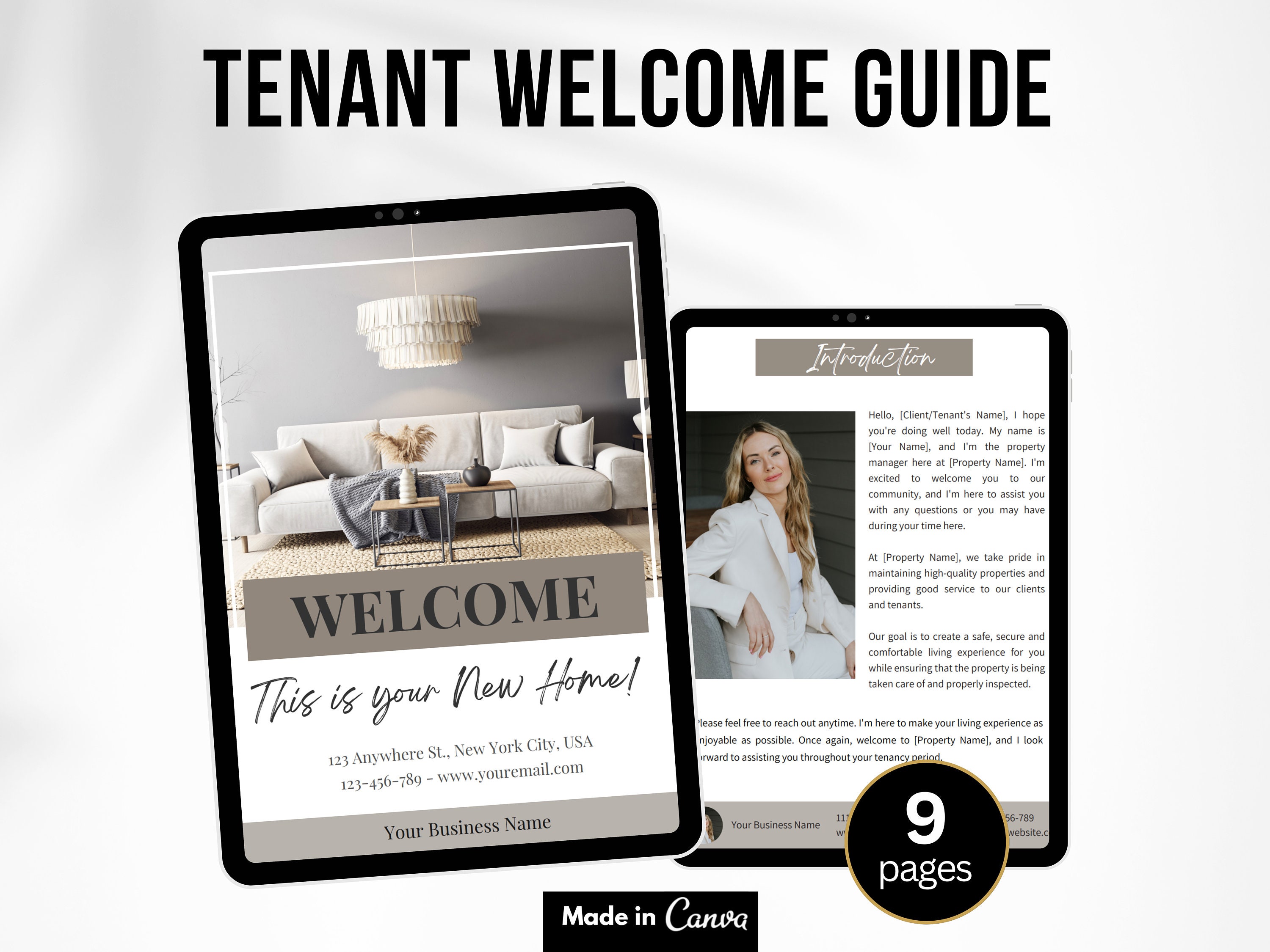 Real Estate Tenant Welcome Package, Tenant Welcome Packet, Tenant ...