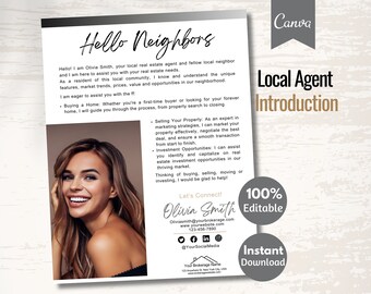 New Agent Introduction Letter, Hello Neighbor Letter, New Agent Flyer ...
