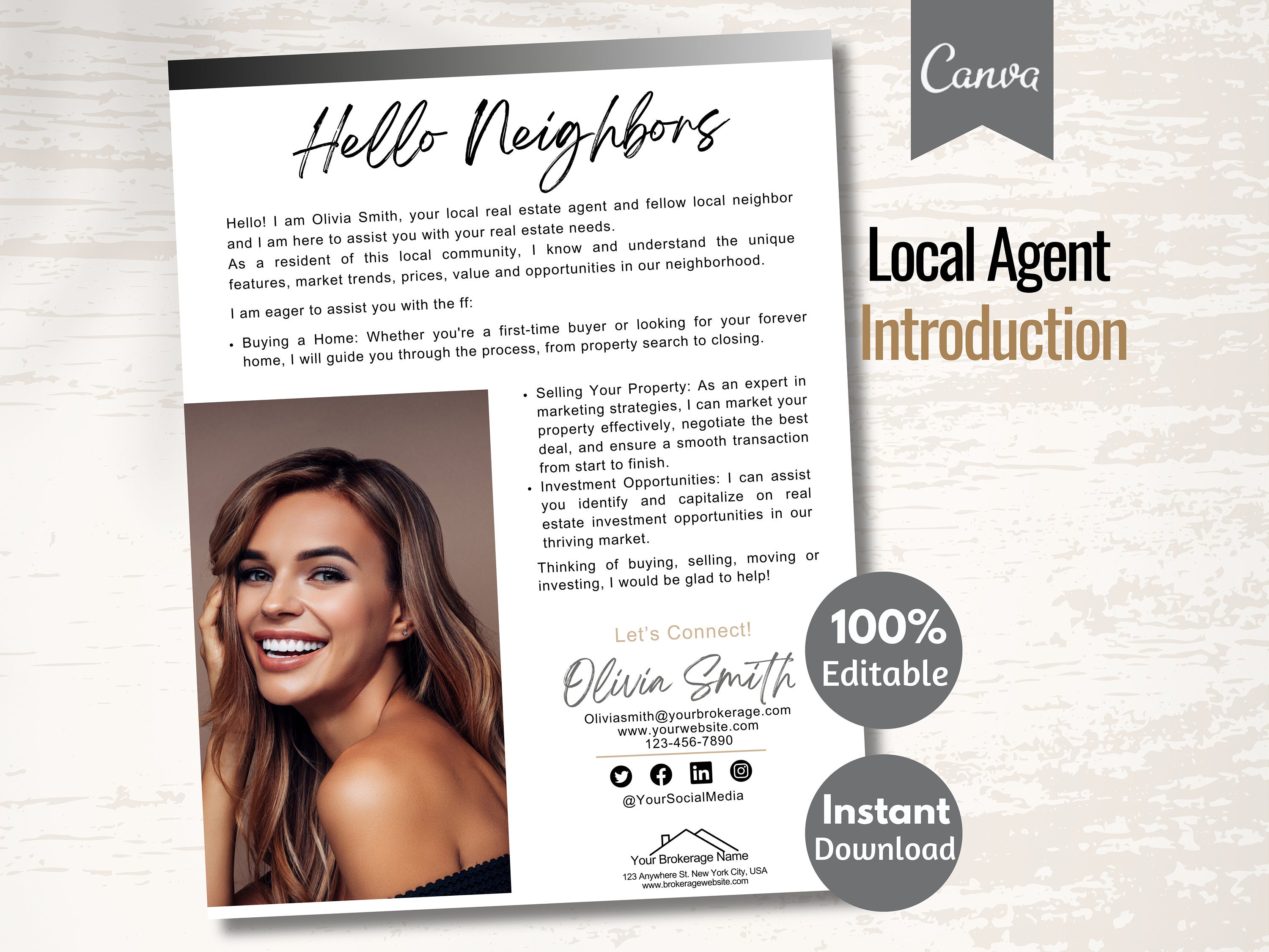 New Agent Introduction Letter, Hello Neighbor Letter, New Agent Flyer ...