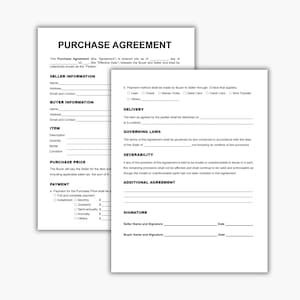 Purchase Agreement, Purchase and Sale Contract, Contract of Sales ...