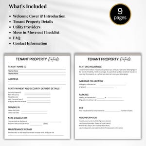 Real Estate Tenant Welcome Package, Tenant Welcome Packet, Tenant ...