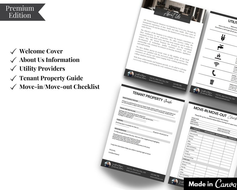 Real Estate Tenant Welcome Package Tenant Welcome Packet - Etsy